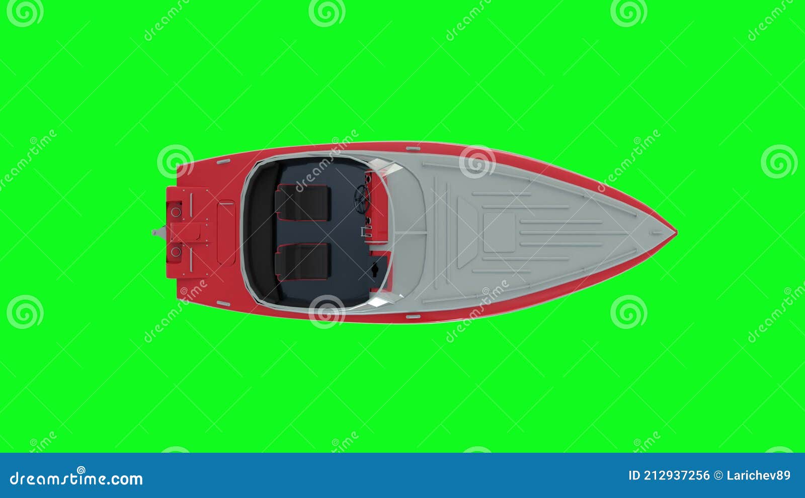 Boat Animation on Green Screen. Motor Boat Sailing Over Waves, 4K Stock ...