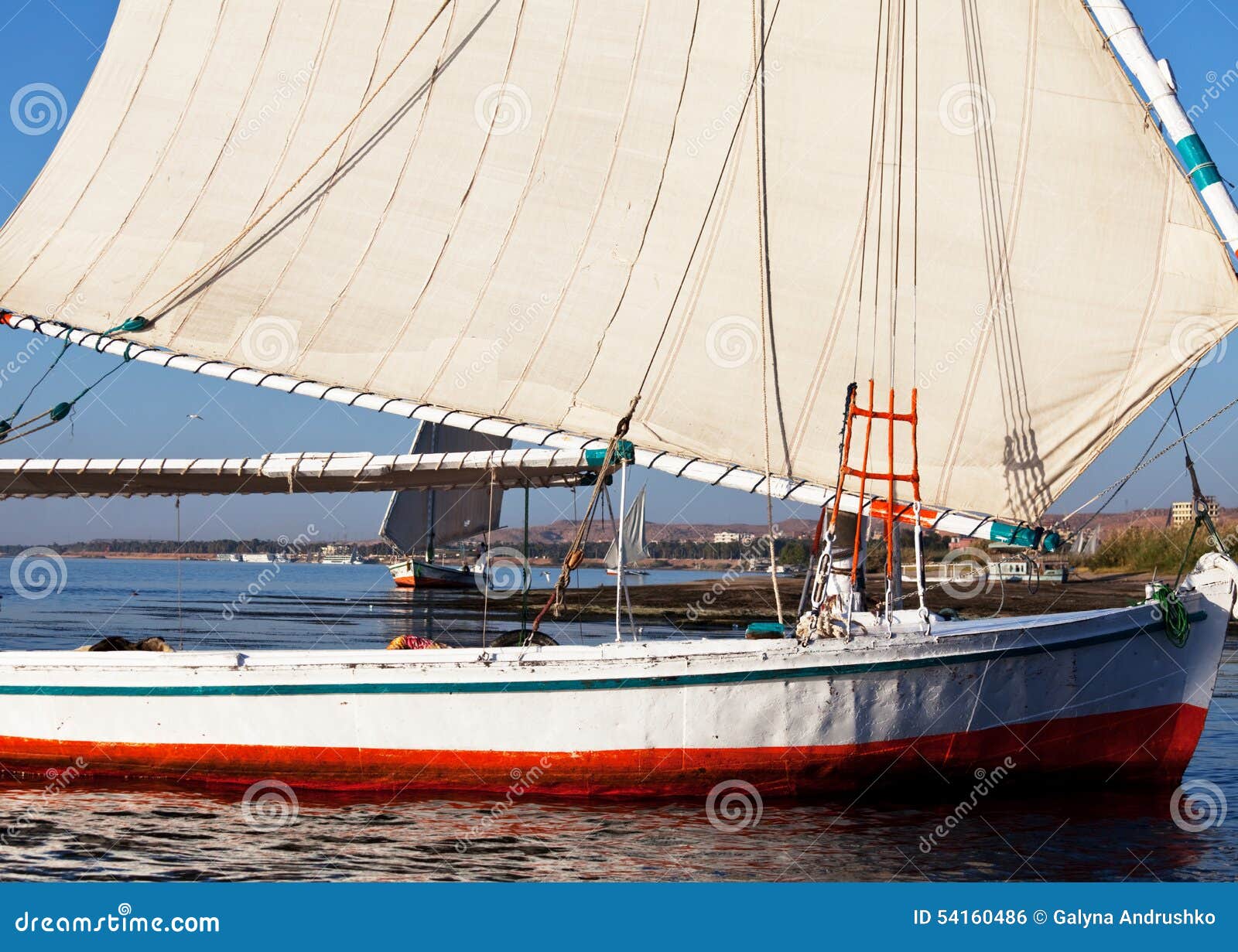 Boat in Aswan stock photo. Image of boat, sunset, felucca - 54160486