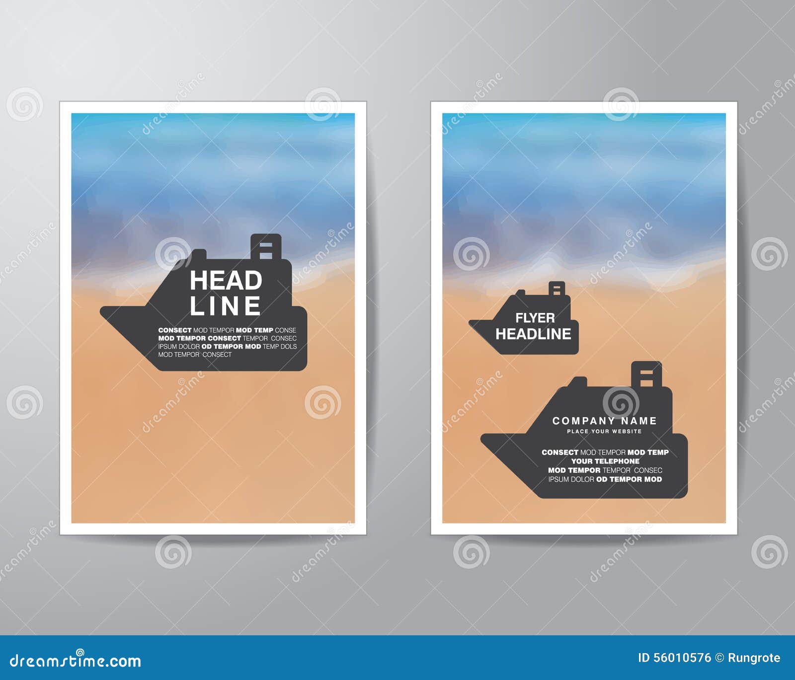 Boat Banner And Blur Background Brochure Flyer Design Layout Template ...
