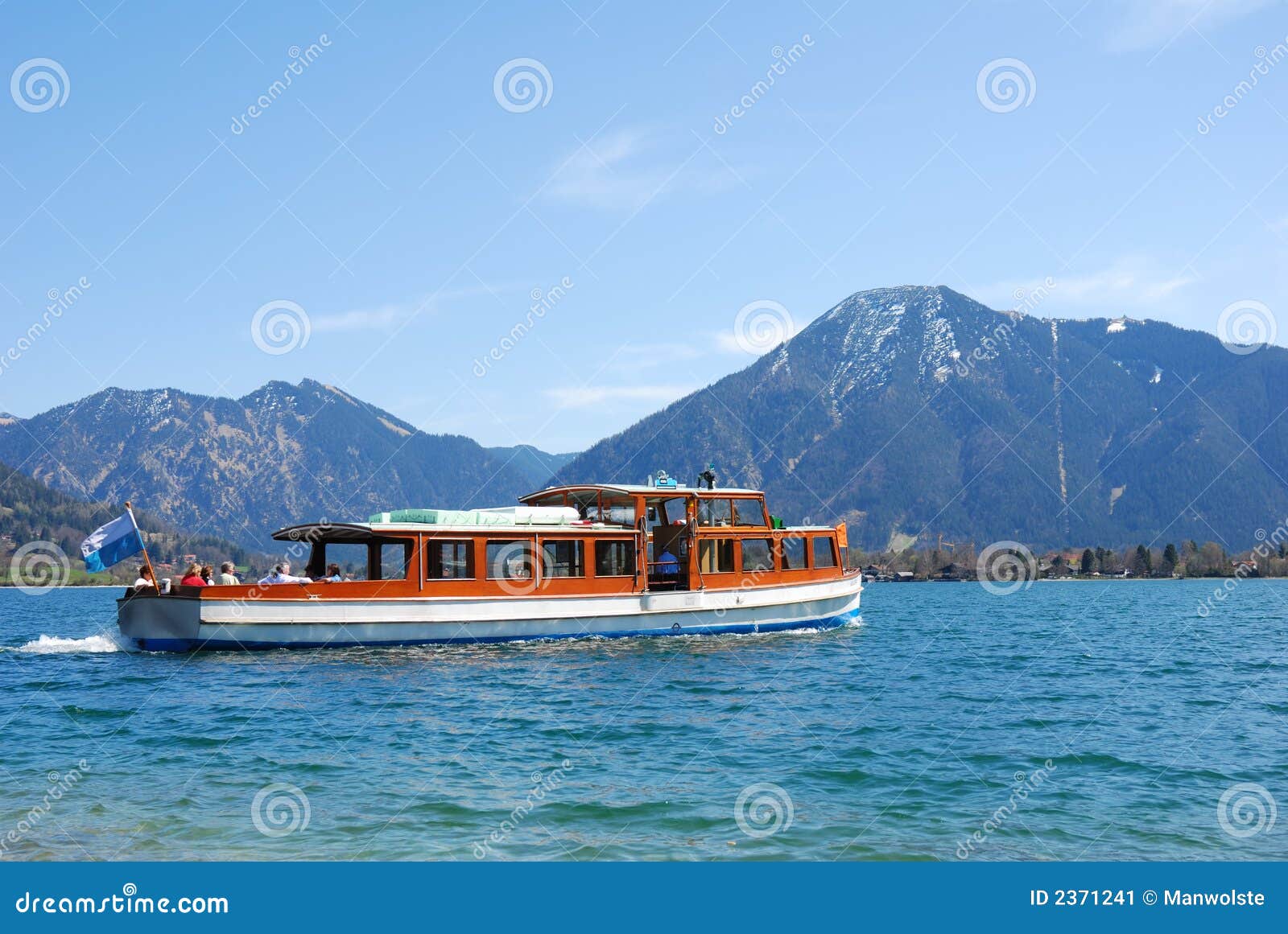Boat on Bavarian Mountain Lake Stock Image - Image of landscape, scenic ...