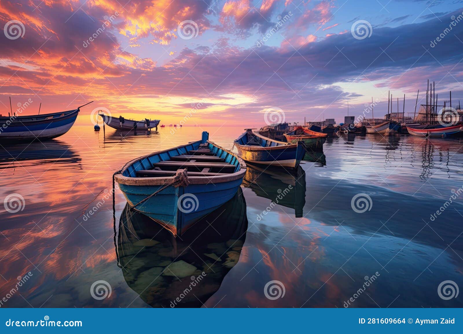 Boat on the Beach at Sunset Stock Photo - Image of landscape, coast ...
