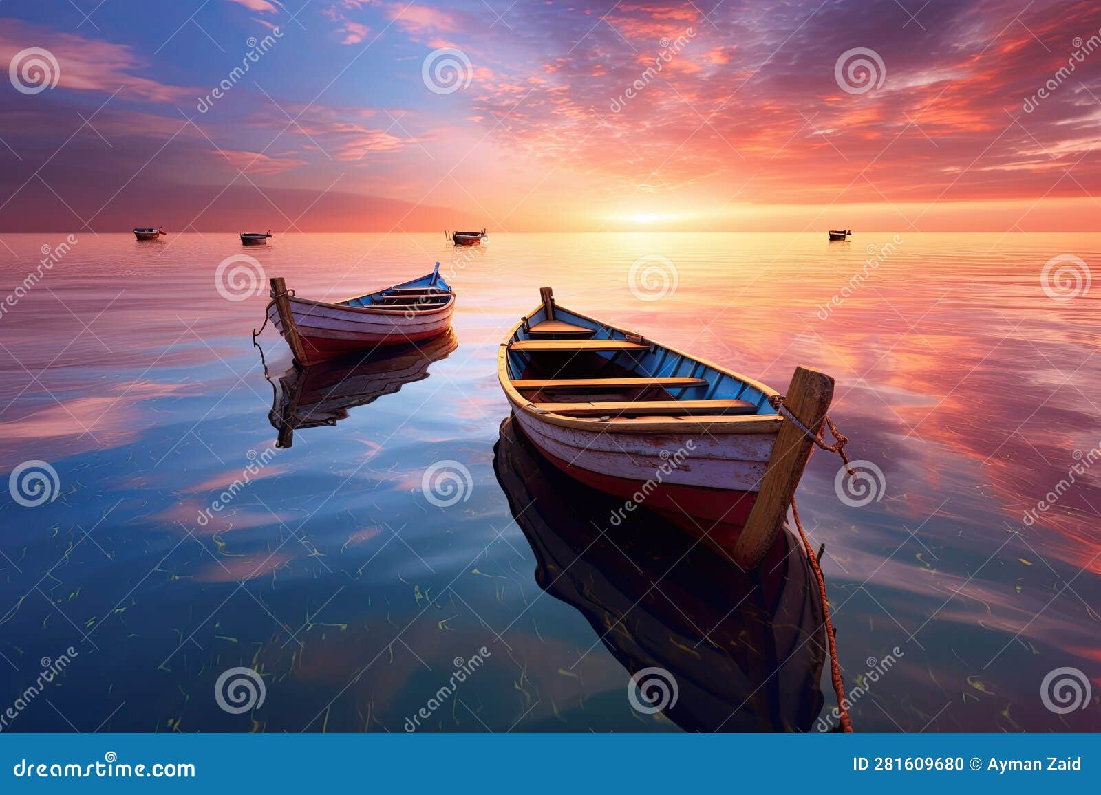 Boat on the Beach at Sunset Stock Photo - Image of light, gold: 281609680