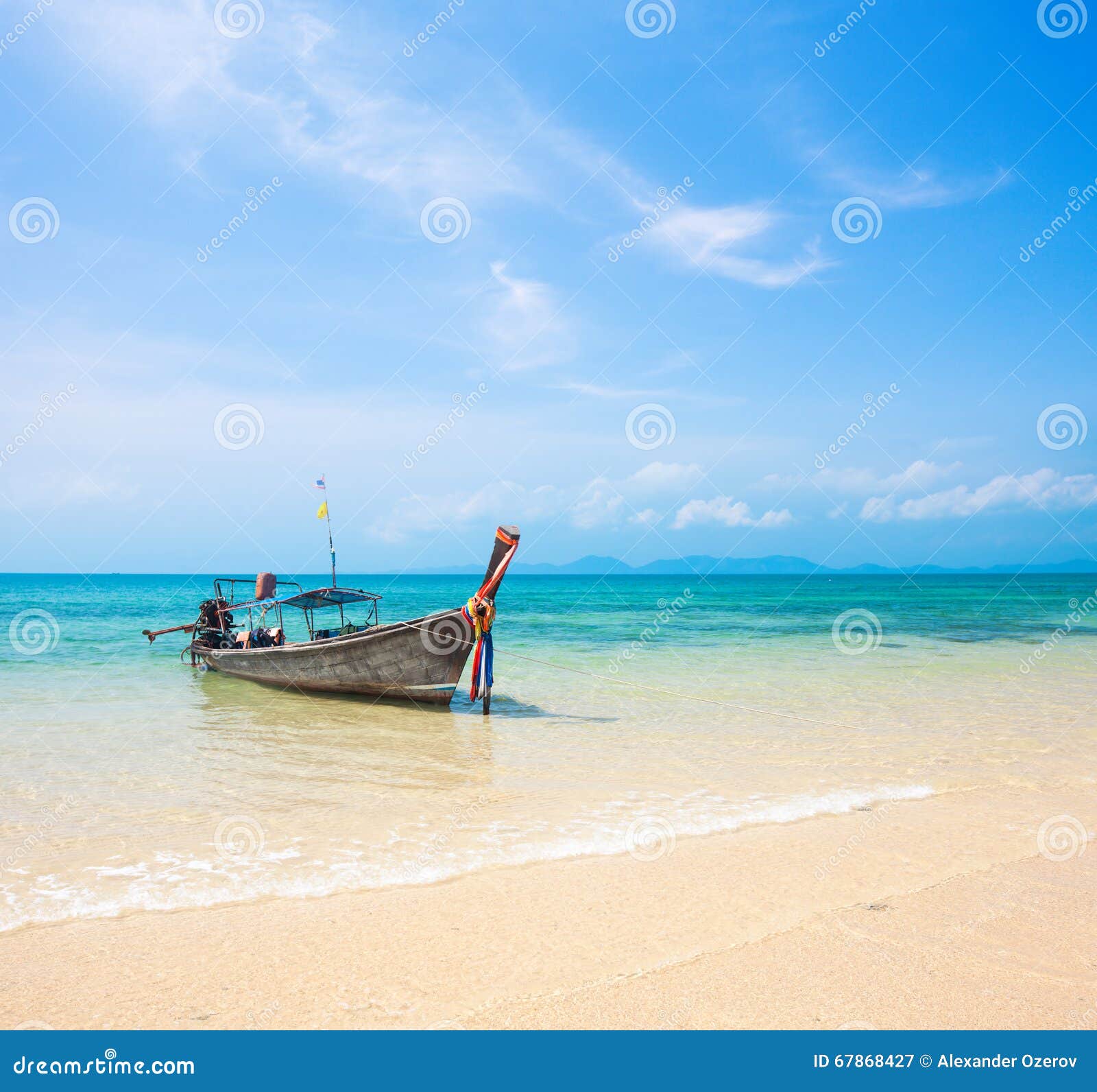 Boat and Beautiful Blue Ocean Stock Image - Image of clouds, blue: 67868427