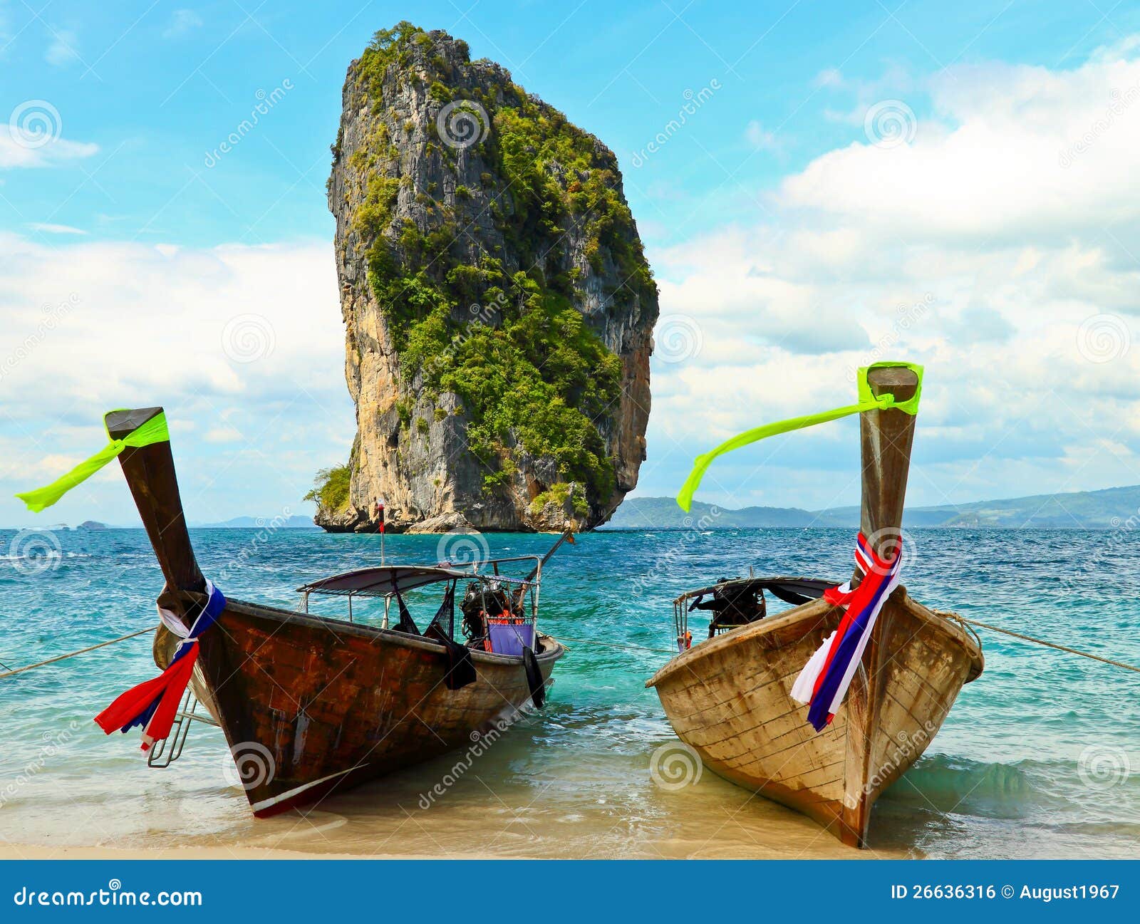 Boat and beautiful island stock photo. Image of luxury - 26636316