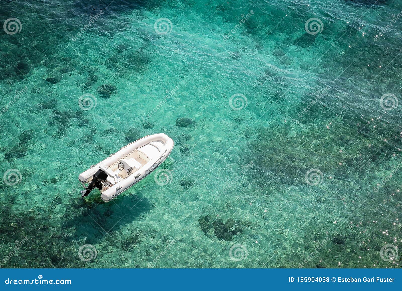 Boat at the blue sea stock photo. Image of background - 135904038