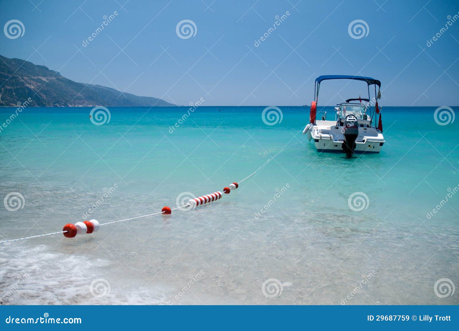 Boat in the Blue Sea, Oludeniz, Turkey Stock Image - Image of scenery ...