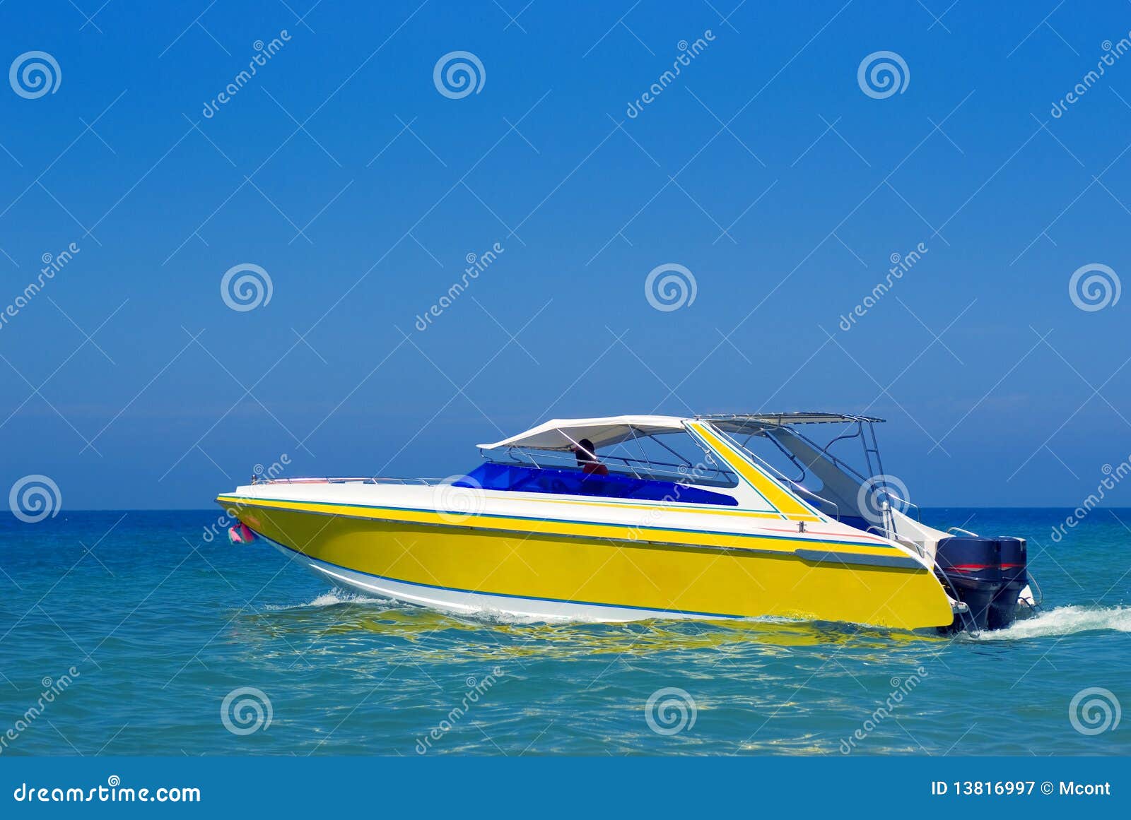 Boat in the blue water stock image. Image of sports, ship - 13816997