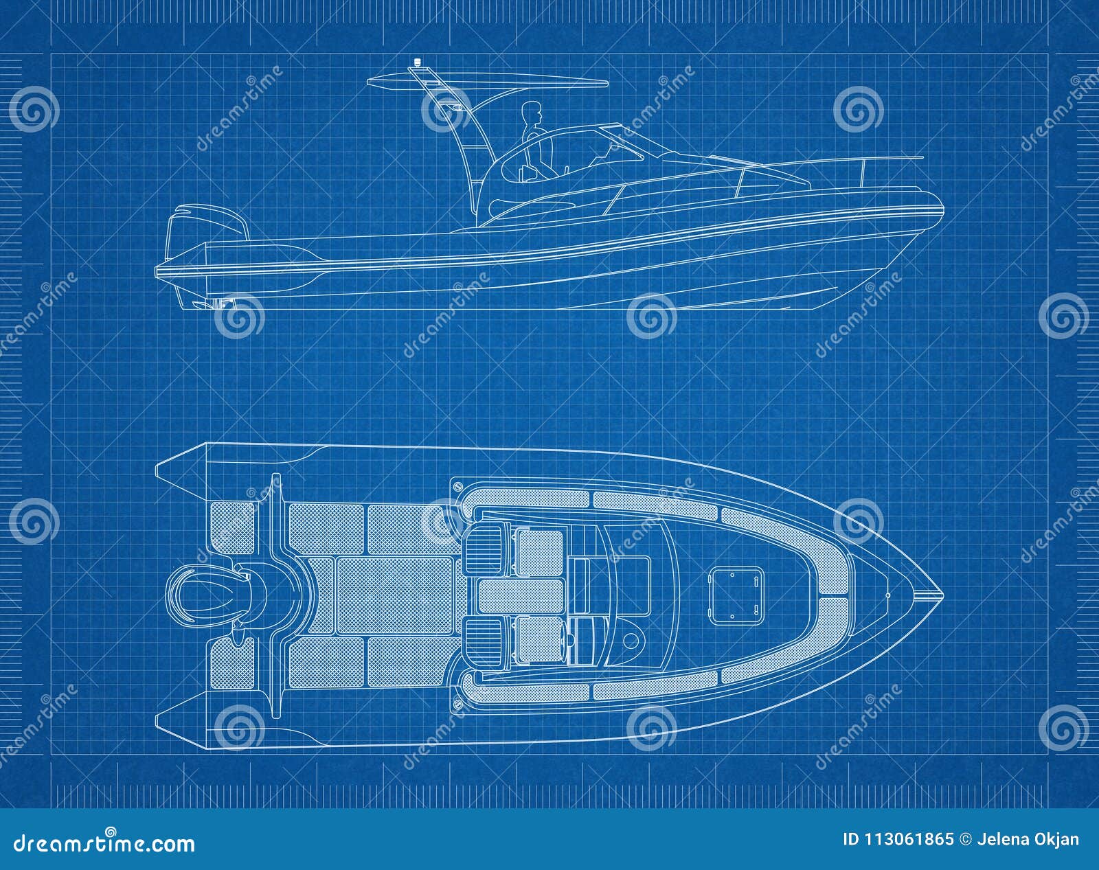 Boat blueprint stock illustration. Illustration of marine - 113061865