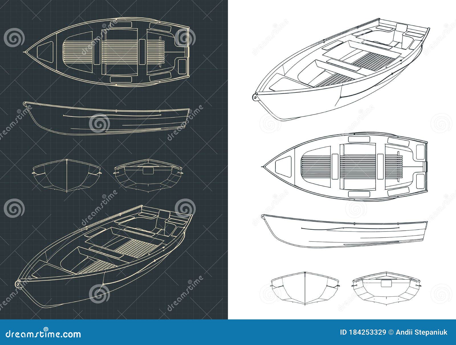 Boat Blueprints Illustration Stock Vector - Illustration of service ...