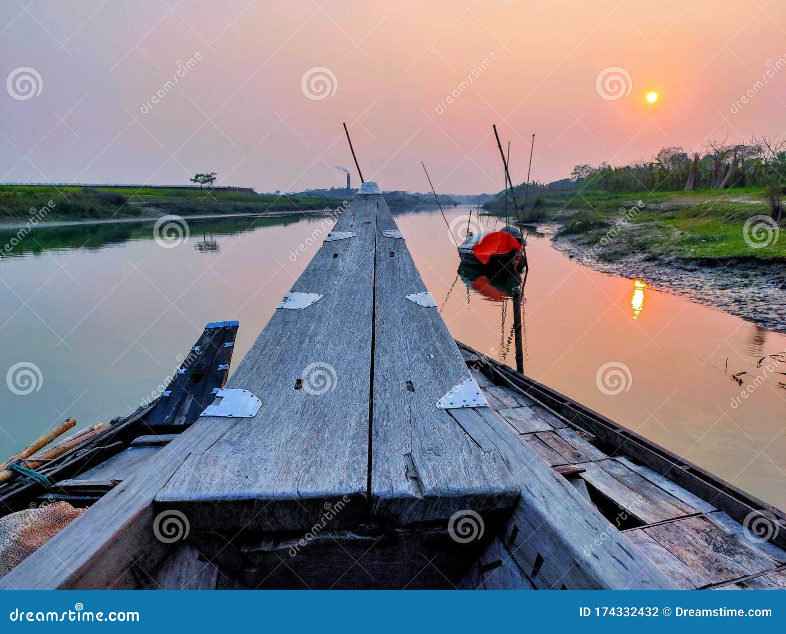 Boat stock photo. Image of river, sunset, boat, water - 174332432