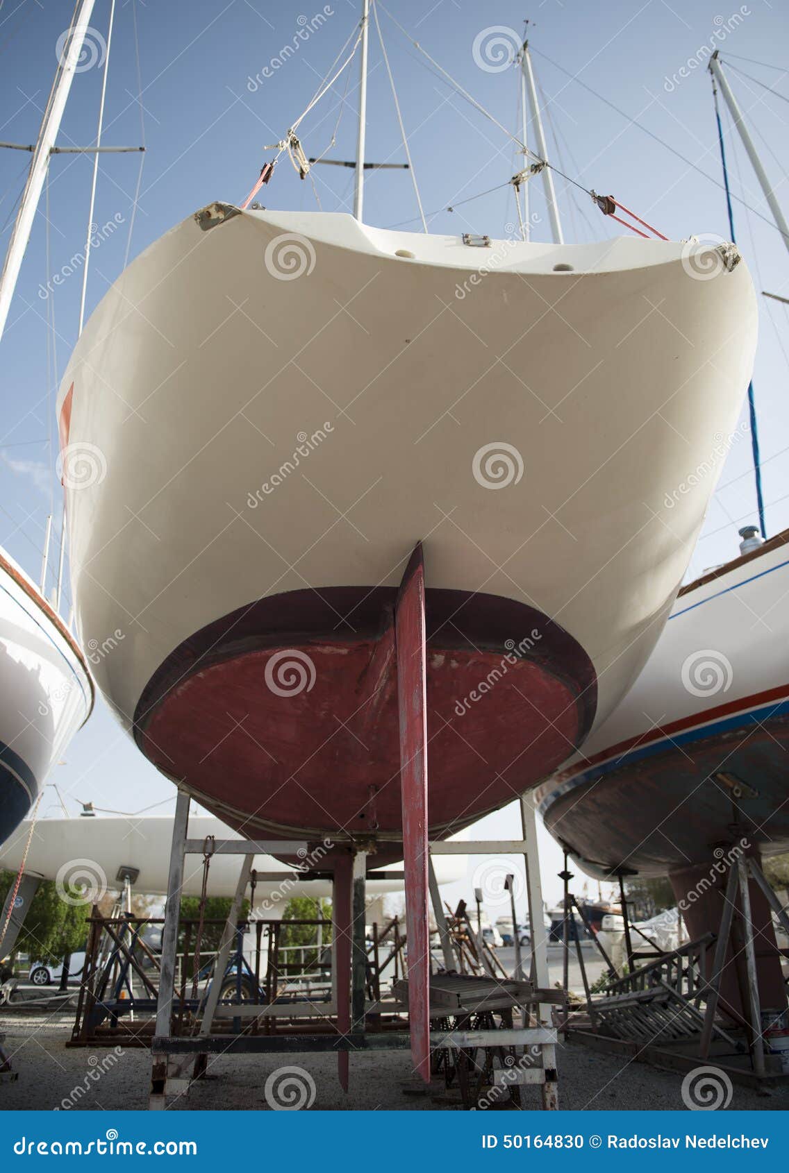 Boat bottom on dock stock photo. Image of transportation - 50164830