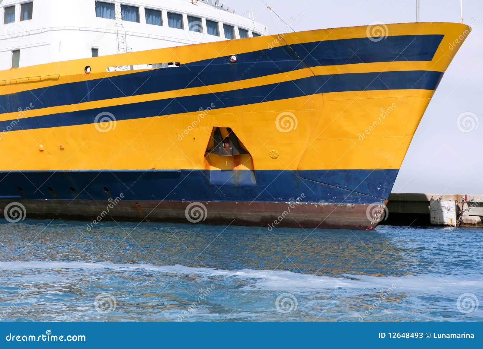 Boat Bow in Colorful Yellow and Blue Colors Stock Image - Image of ...