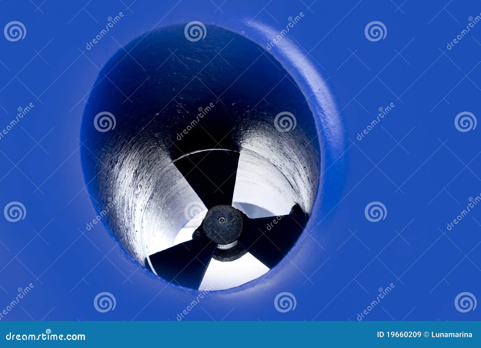 Boat Bow Thruster Propeller Detail Painted in Blue Stock Image - Image ...
