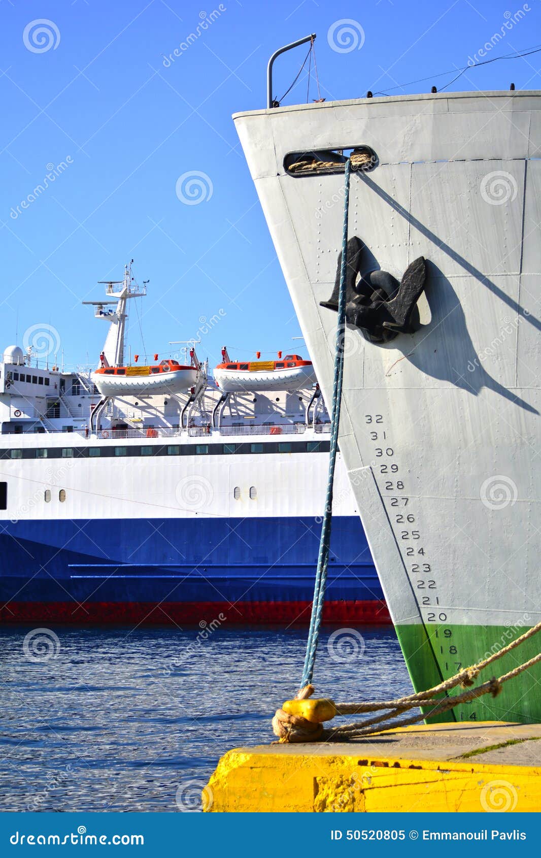 Boat bow stock image. Image of port, greece, bollards - 50520805