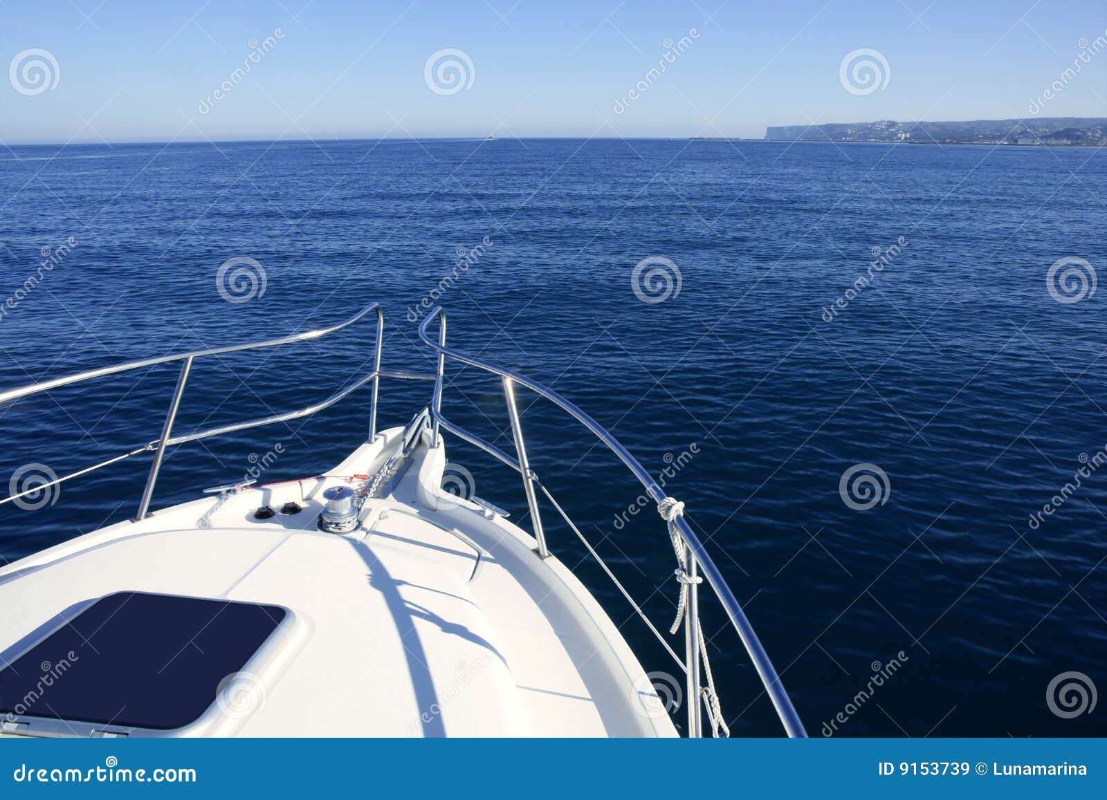 Boat Bow, Yatch Vacation on the Blue Ocean Stock Image - Image of ...