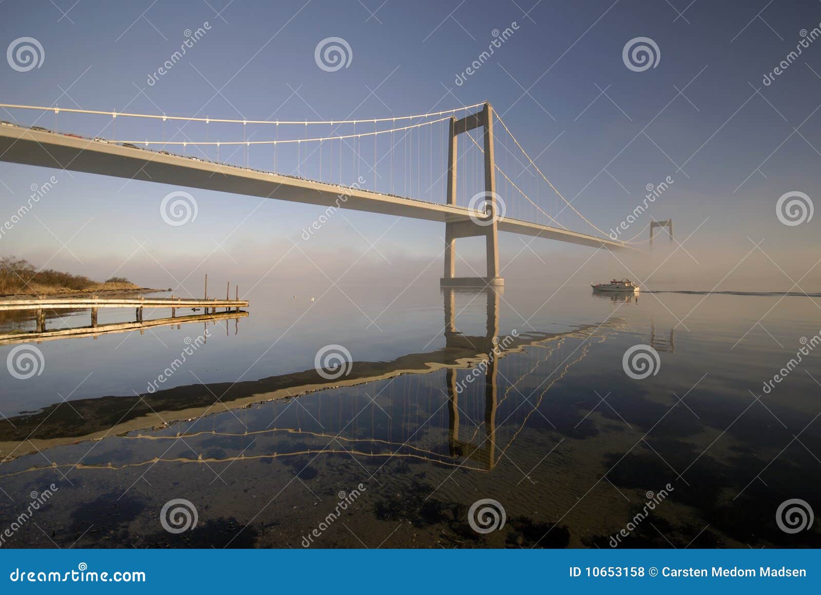 Boat and bridge stock photo. Image of connection, landscape - 10653158