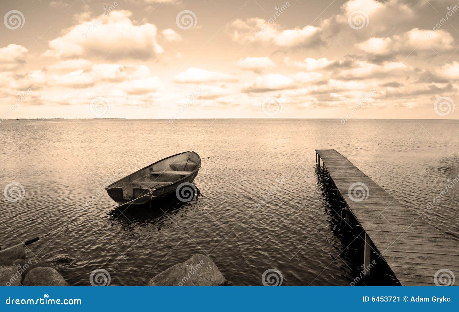 Boat bridge and sea stock image. Image of quay, copy, ocean - 6453721