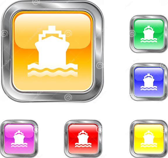 Boat Button stock vector. Illustration of cruise, internet - 6618760