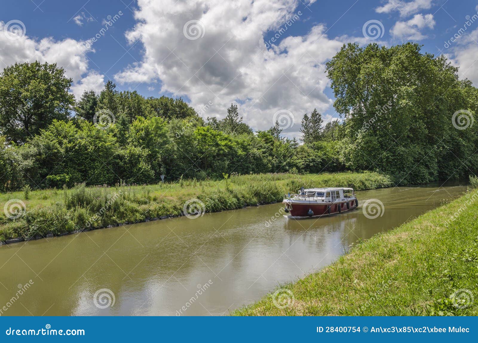 Boat in canal stock photo. Image of river, travel, upstream - 28400754