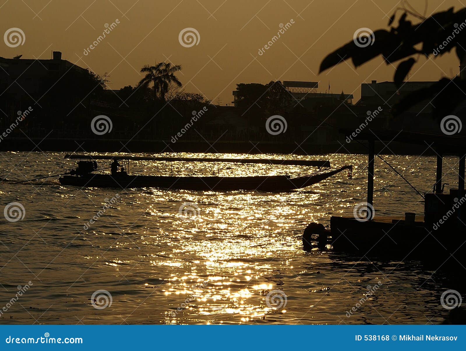 Boat on Chao Praya River stock photo. Image of siam, thailand - 538168