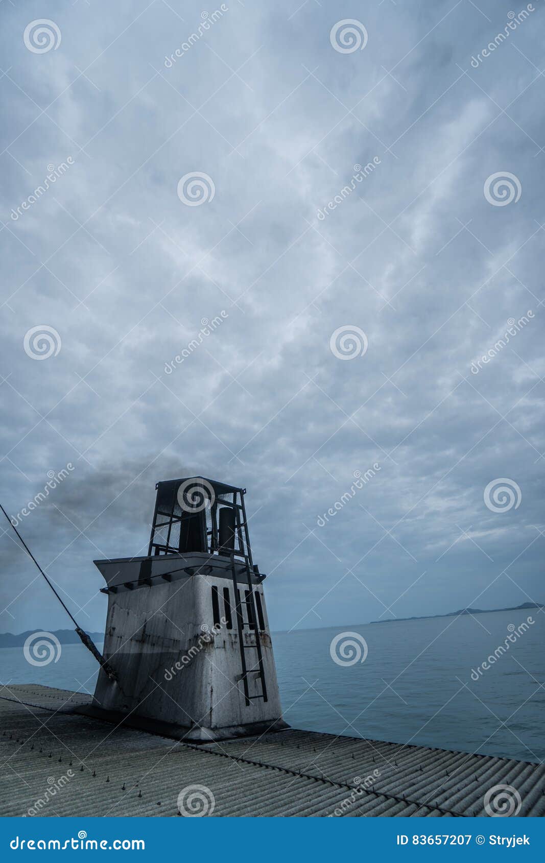 Boat Chimney Over Cloudy Sky Stock Image - Image of boat, marine: 83657207