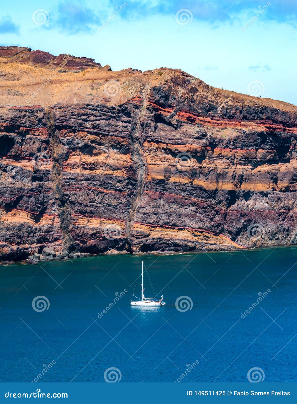 Boat and Cliff stock image. Image of seascape, view - 149511425