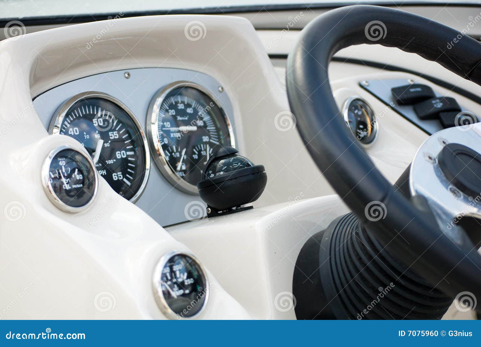Compass In The Cockpit Of A Sailing Yacht Cruise. Wind Rose And ...
