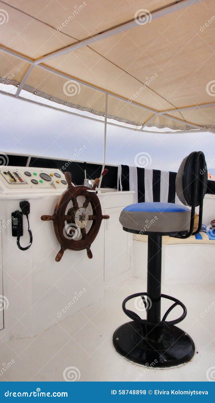 Boat Cockpit And Wheel Stock Photo | CartoonDealer.com #58748898