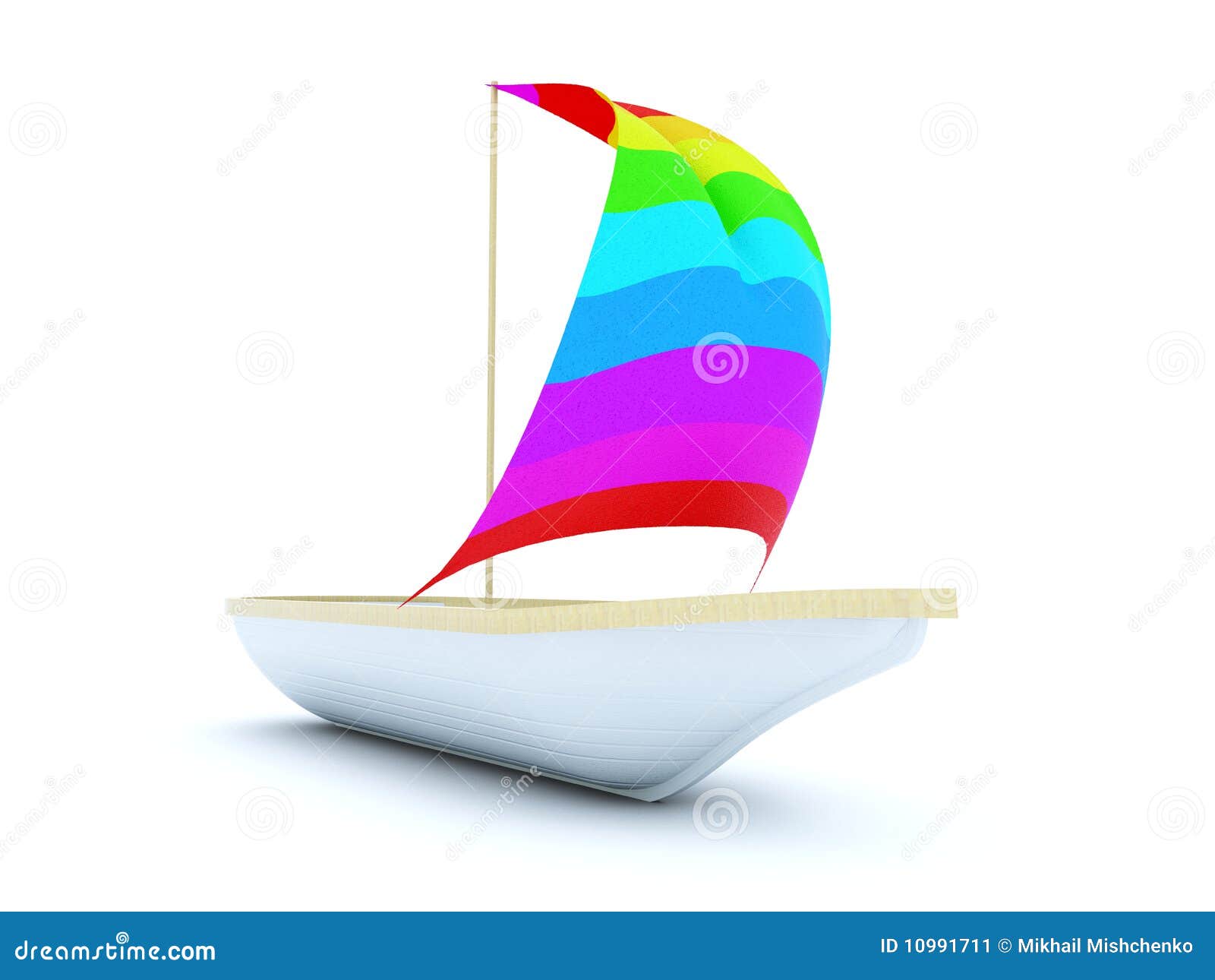 Boat with color sail stock illustration. Illustration of navy - 10991711