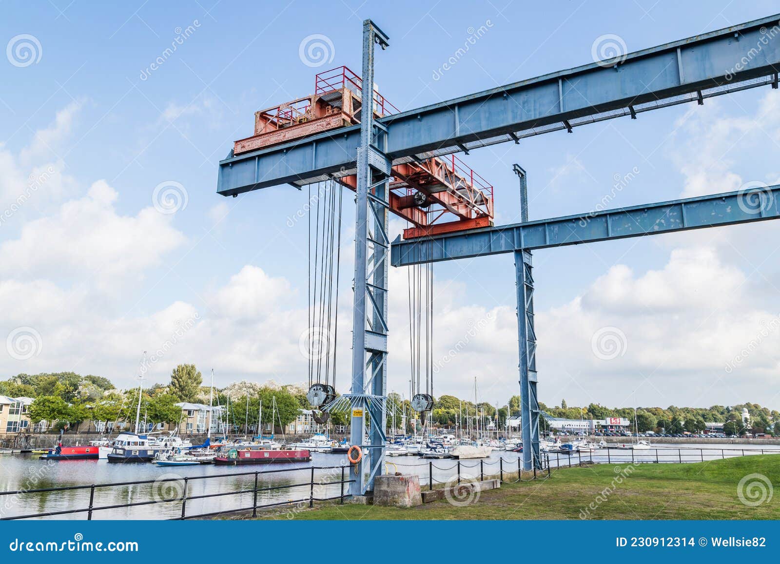 Tug Boat & Crane Barge Stock Image | CartoonDealer.com #53527651