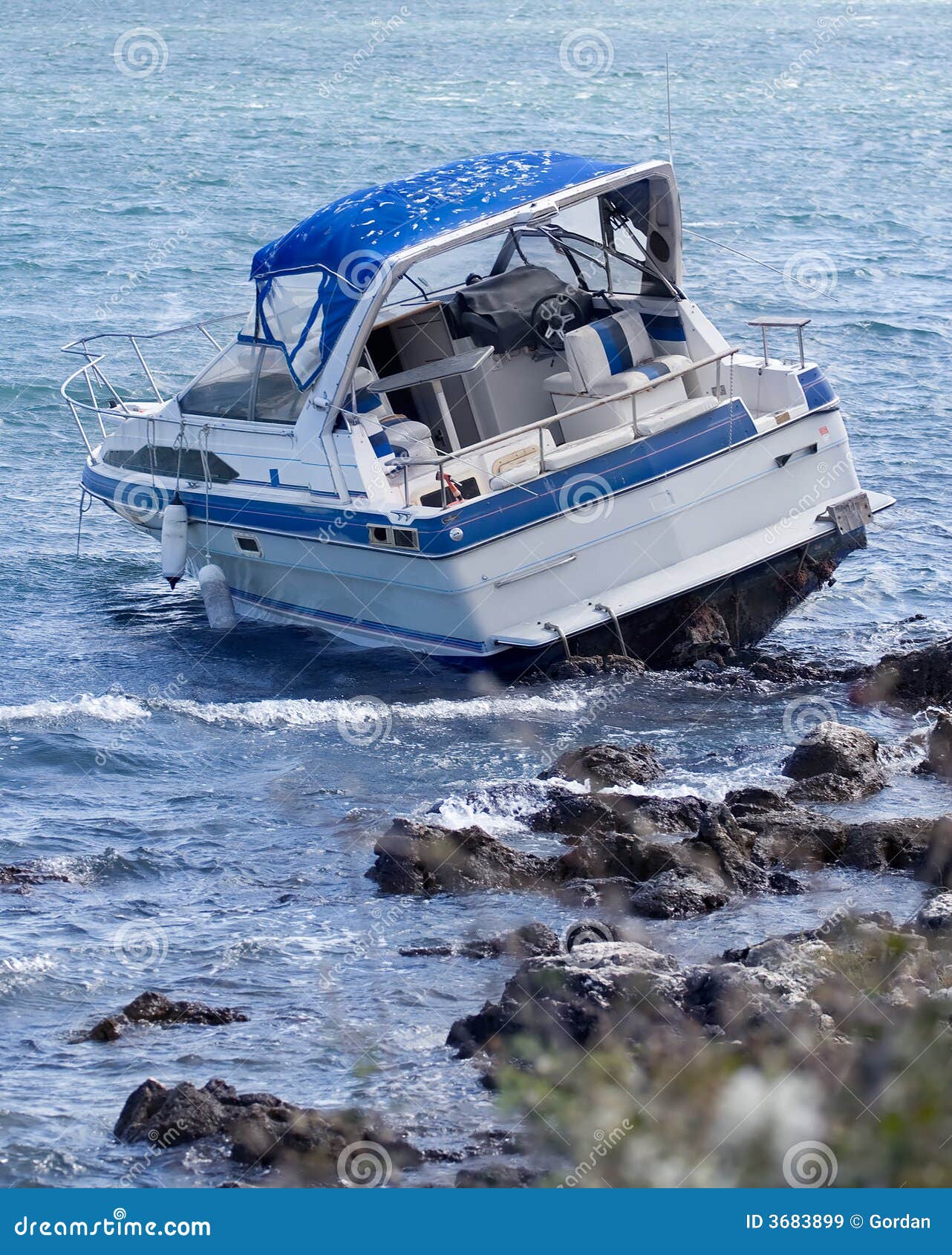 Boat crash stock image. Image of rocky, tragic, vacation - 3683899