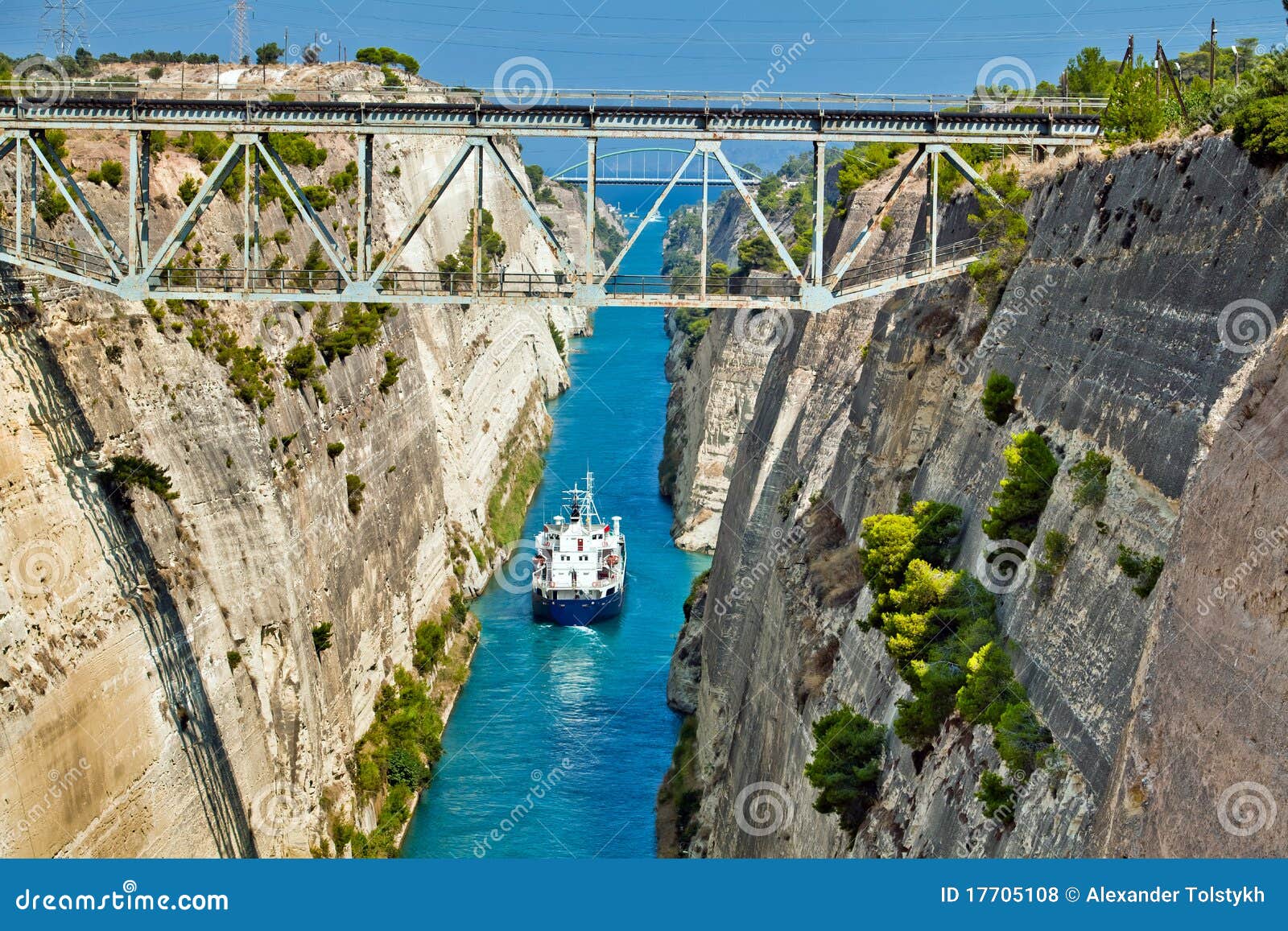The Boat Crossing the Corinth Channel in Greece Stock Photo - Image of ...