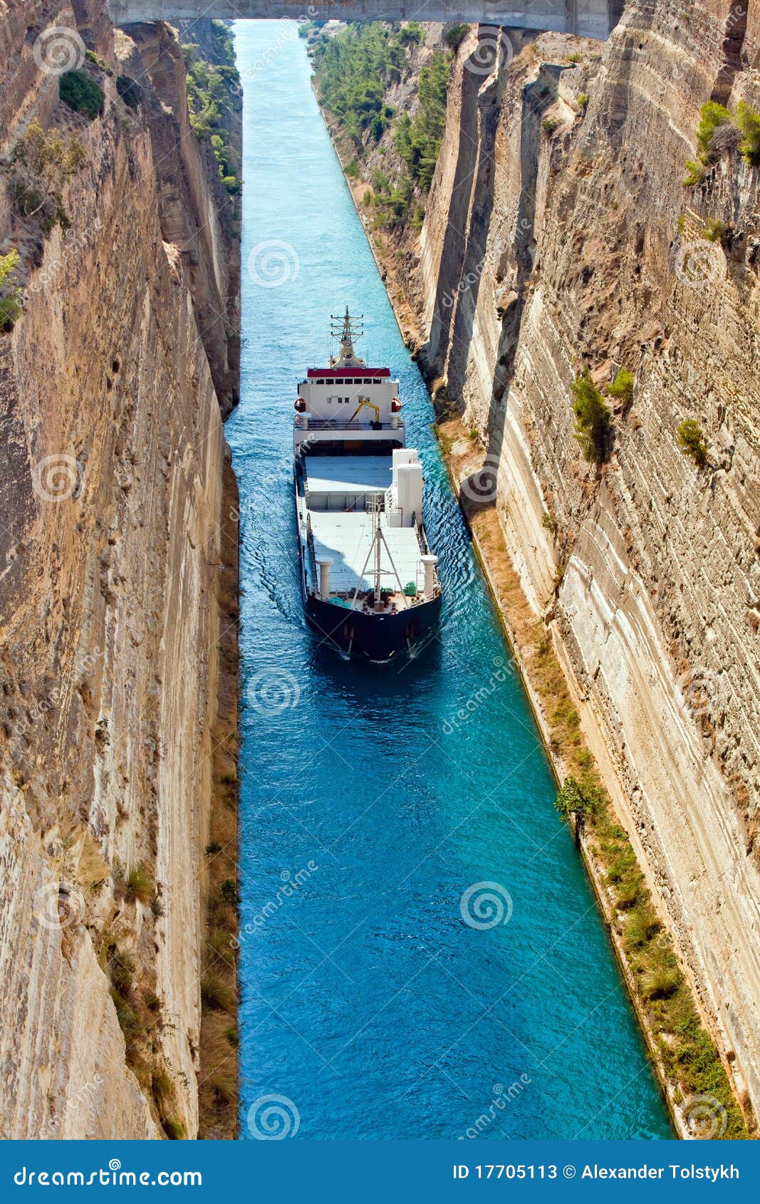 The Boat Crossing the Corinth Channel in Greece Stock Image - Image of ...