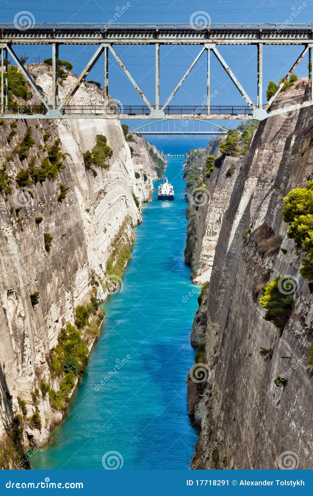 The Boat Crossing the Corinth Channel in Greece Stock Image - Image of ...