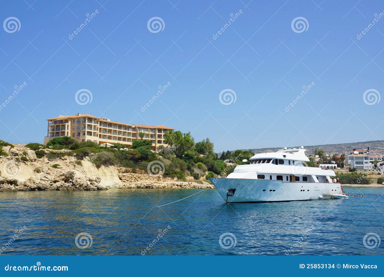 Boat in Cyprus stock photo. Image of white, building - 25853134