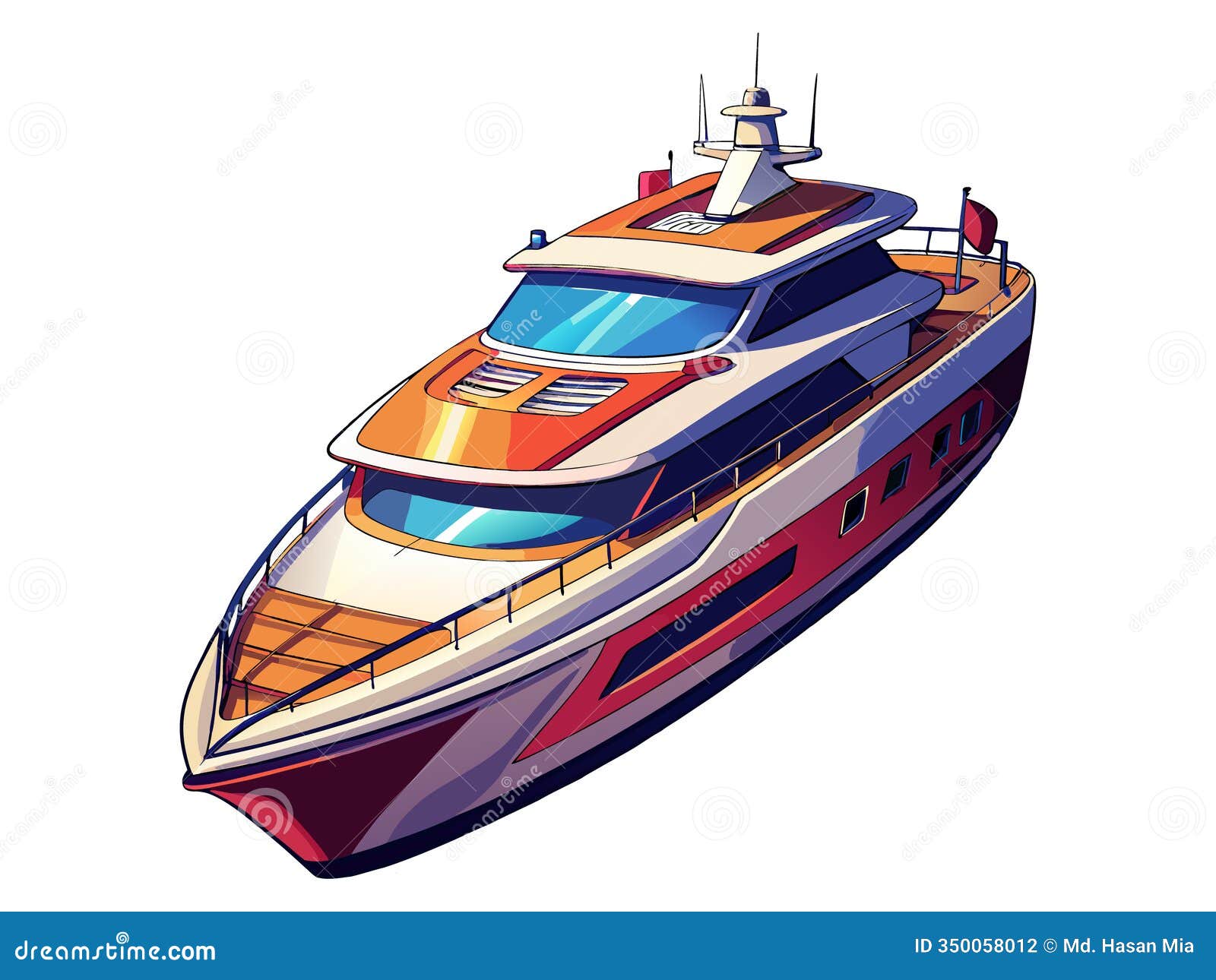 Boat 3d Vector Sticker Design Stock Vector - Illustration of sail, boat ...