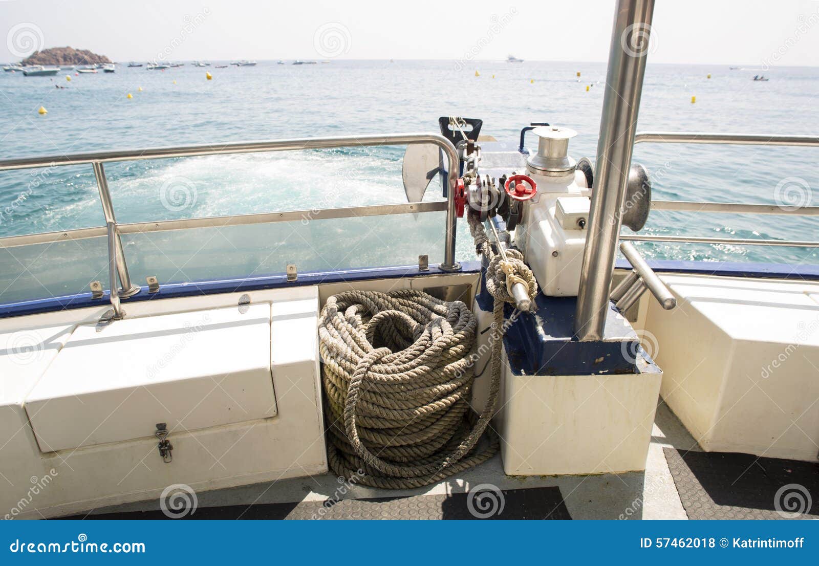 Boat Deck with Sea Background Stock Photo - Image of texture, movement ...