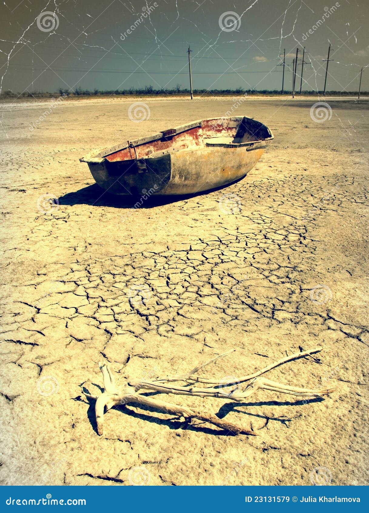 Boat in the desert stock image. Image of drought, rough - 23131579