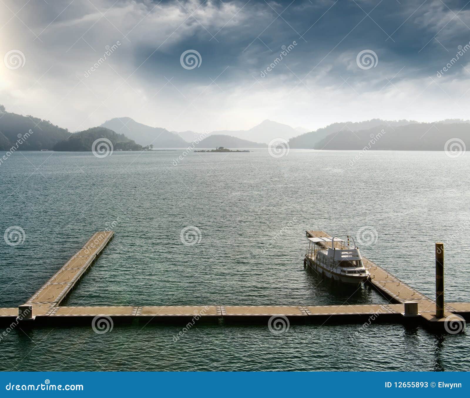 Boat with dock stock image. Image of journey, berth, fresh - 12655893