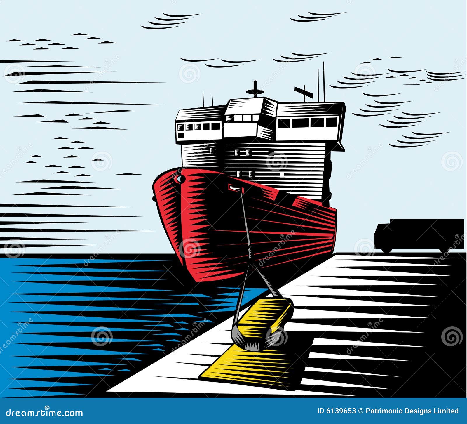 Boat at the dock stock vector. Illustration of rope, wharf - 6139653