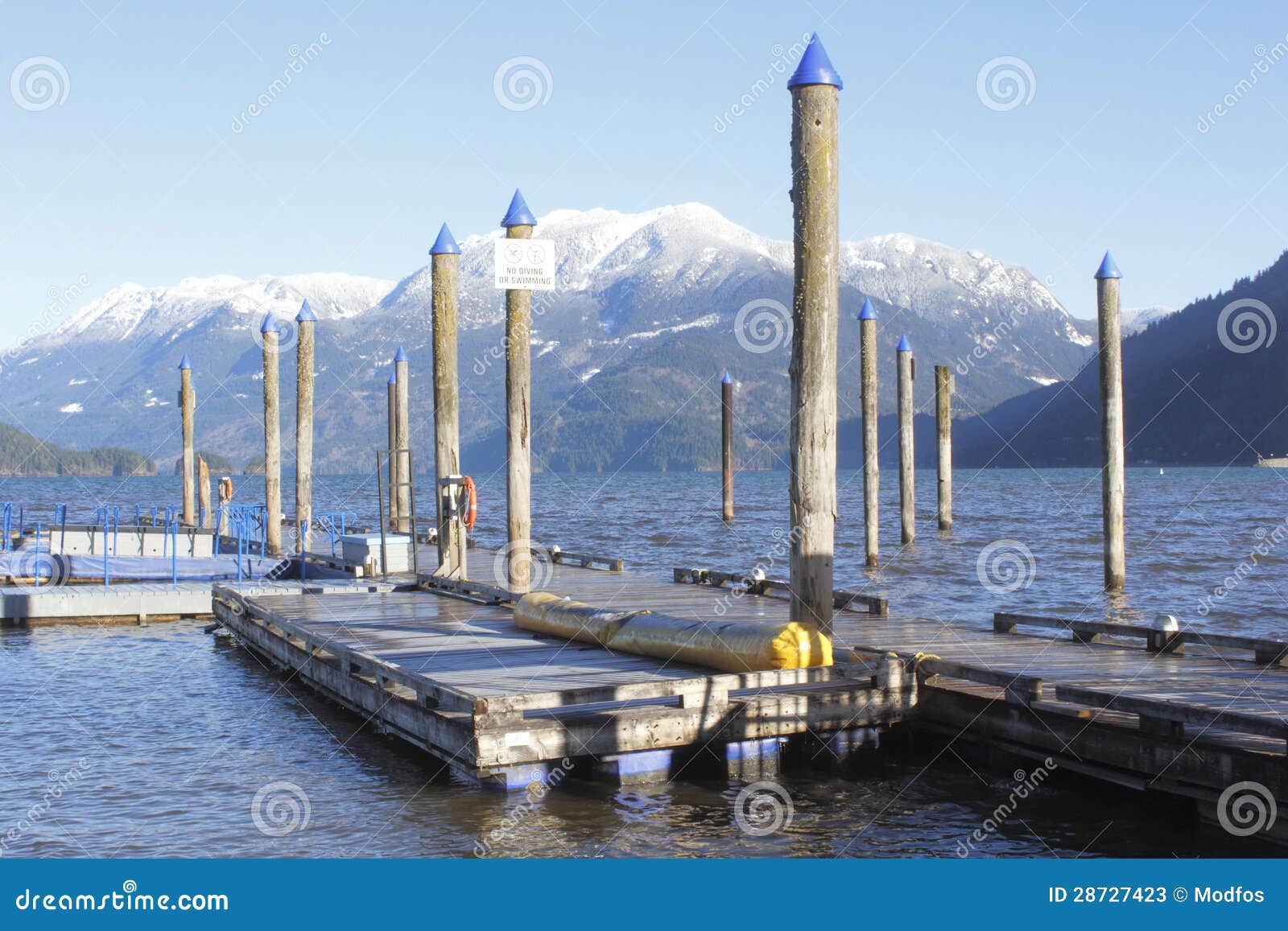 Boat Dock on Mountain Lake stock image. Image of floating - 28727423