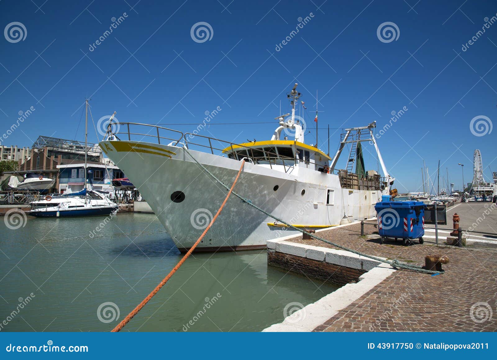 Boat at the Dock of Rimini, Italy Stock Photo - Image of landscape ...
