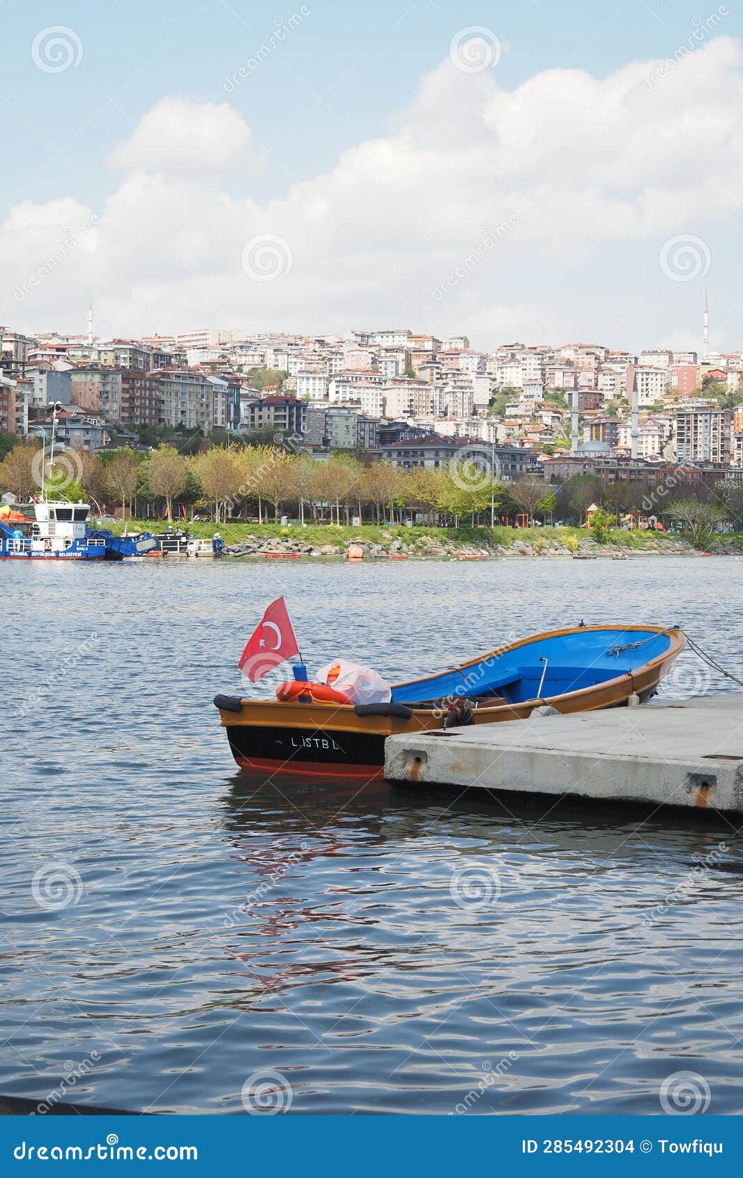 Boat Dock on River in Istanbul Editorial Stock Image - Image of ...
