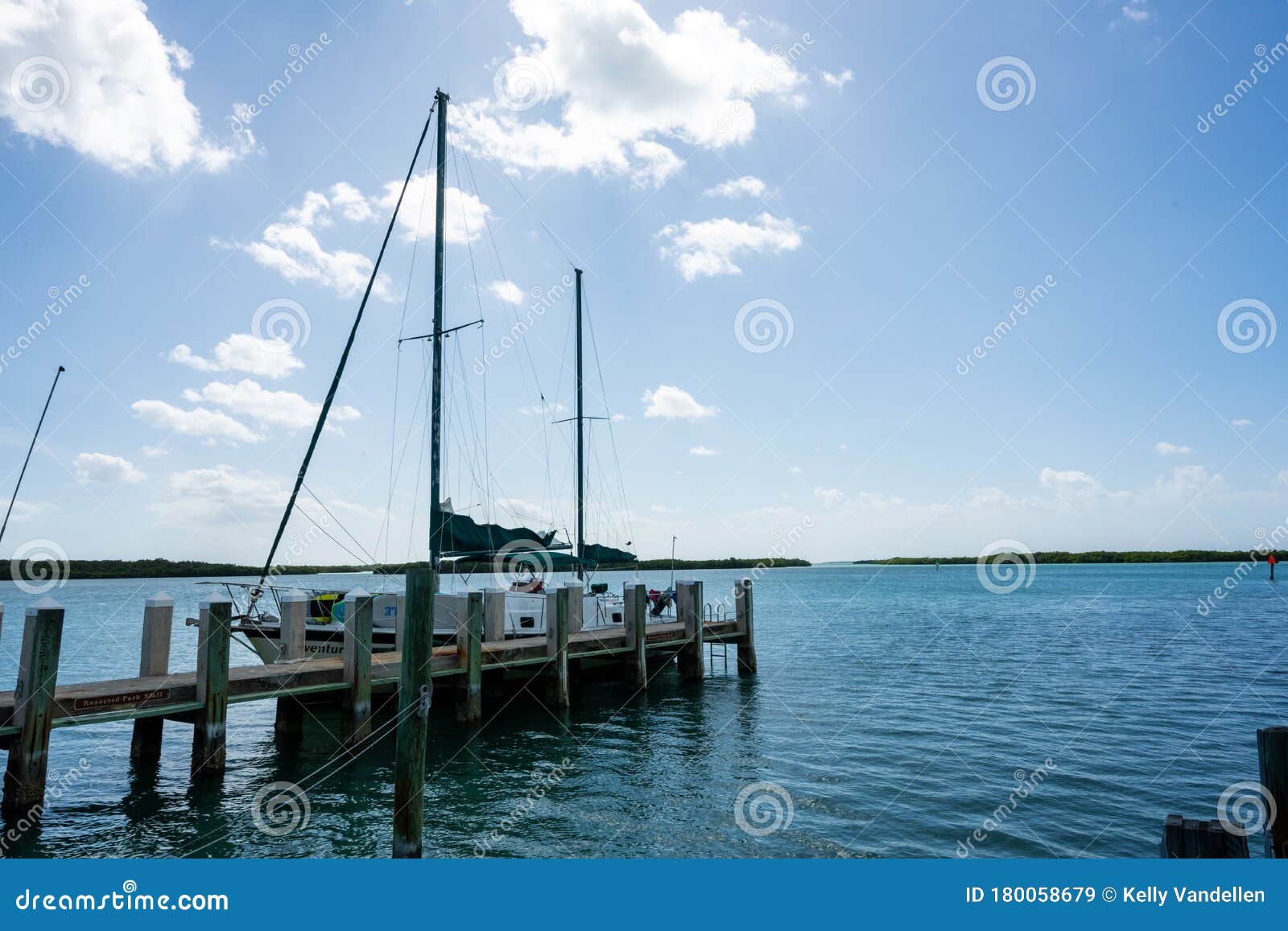 Boat Docked at Adams Key stock image. Image of mast - 180058679