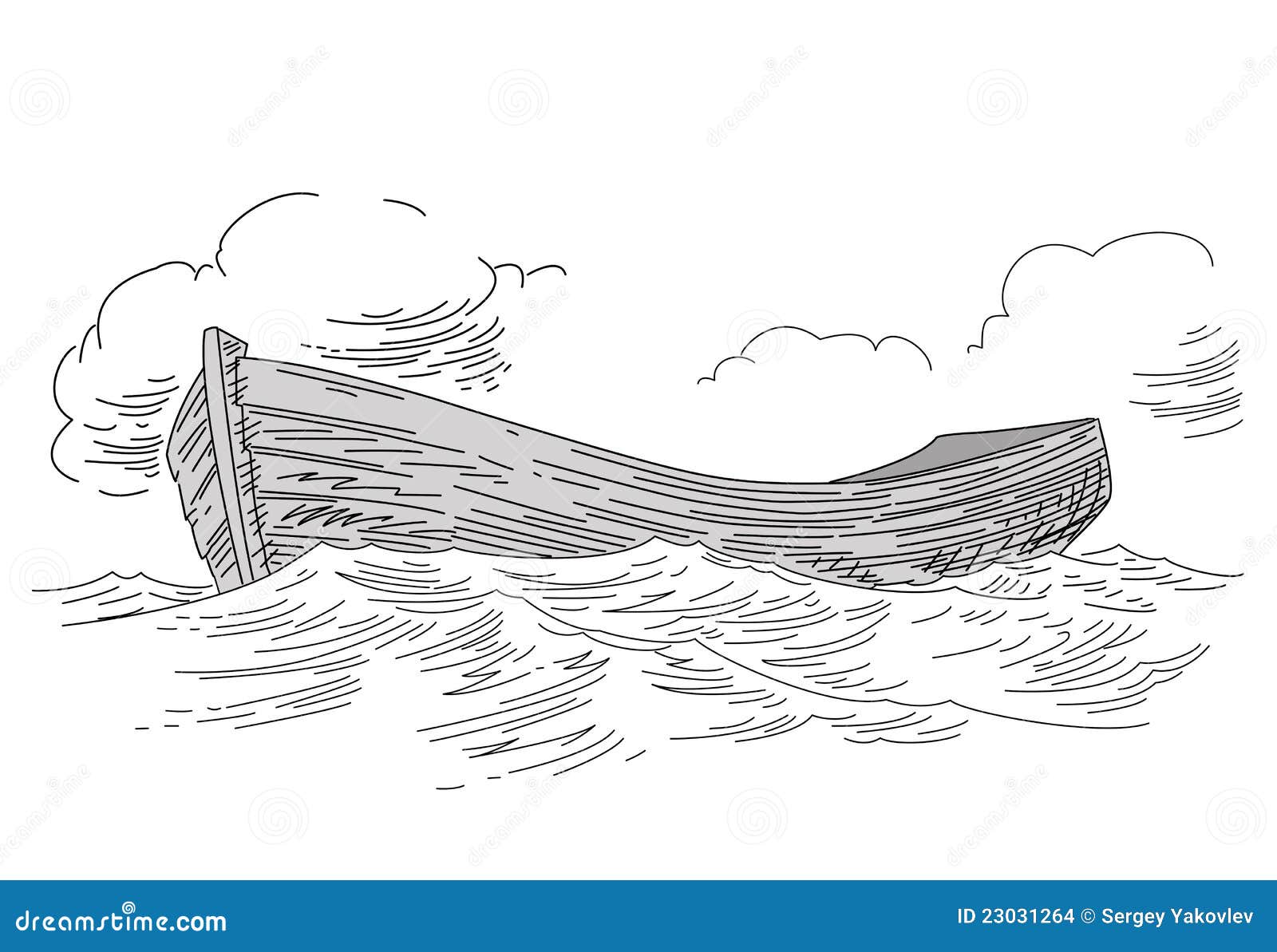 Boat drawing stock vector. Illustration of object, gray - 23031264