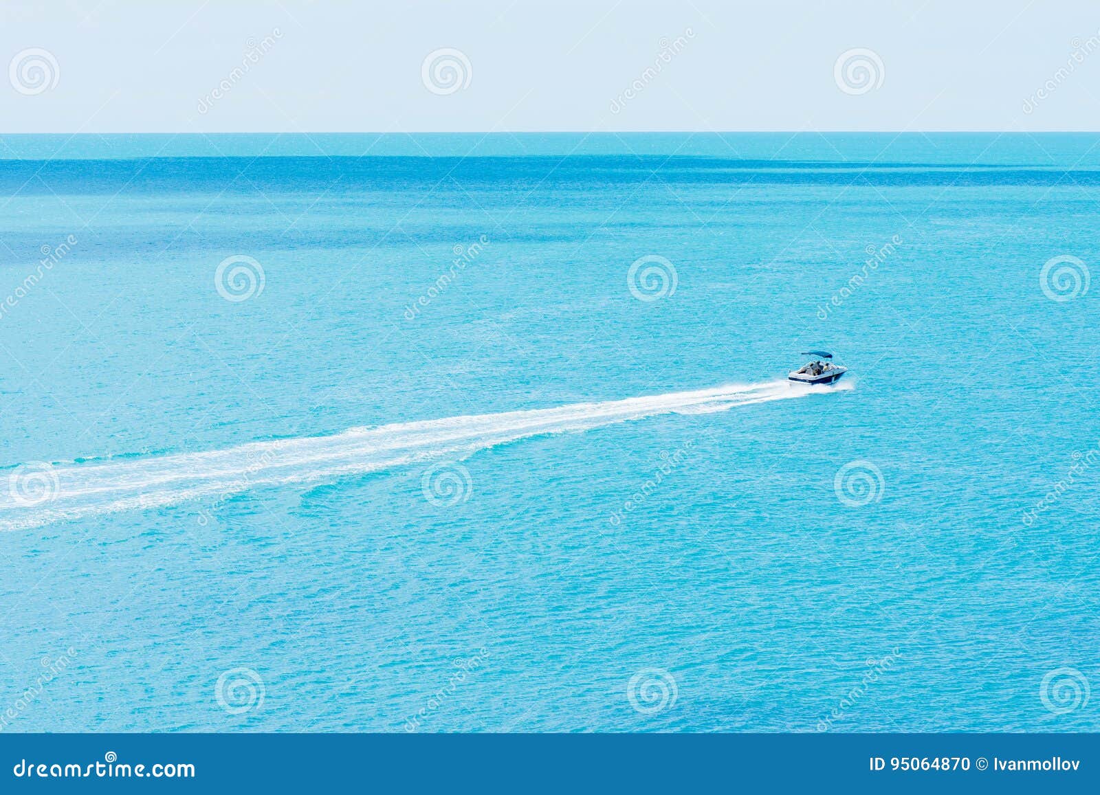 Boat Driving into the Deep Sea Stock Photo - Image of bright, coast ...