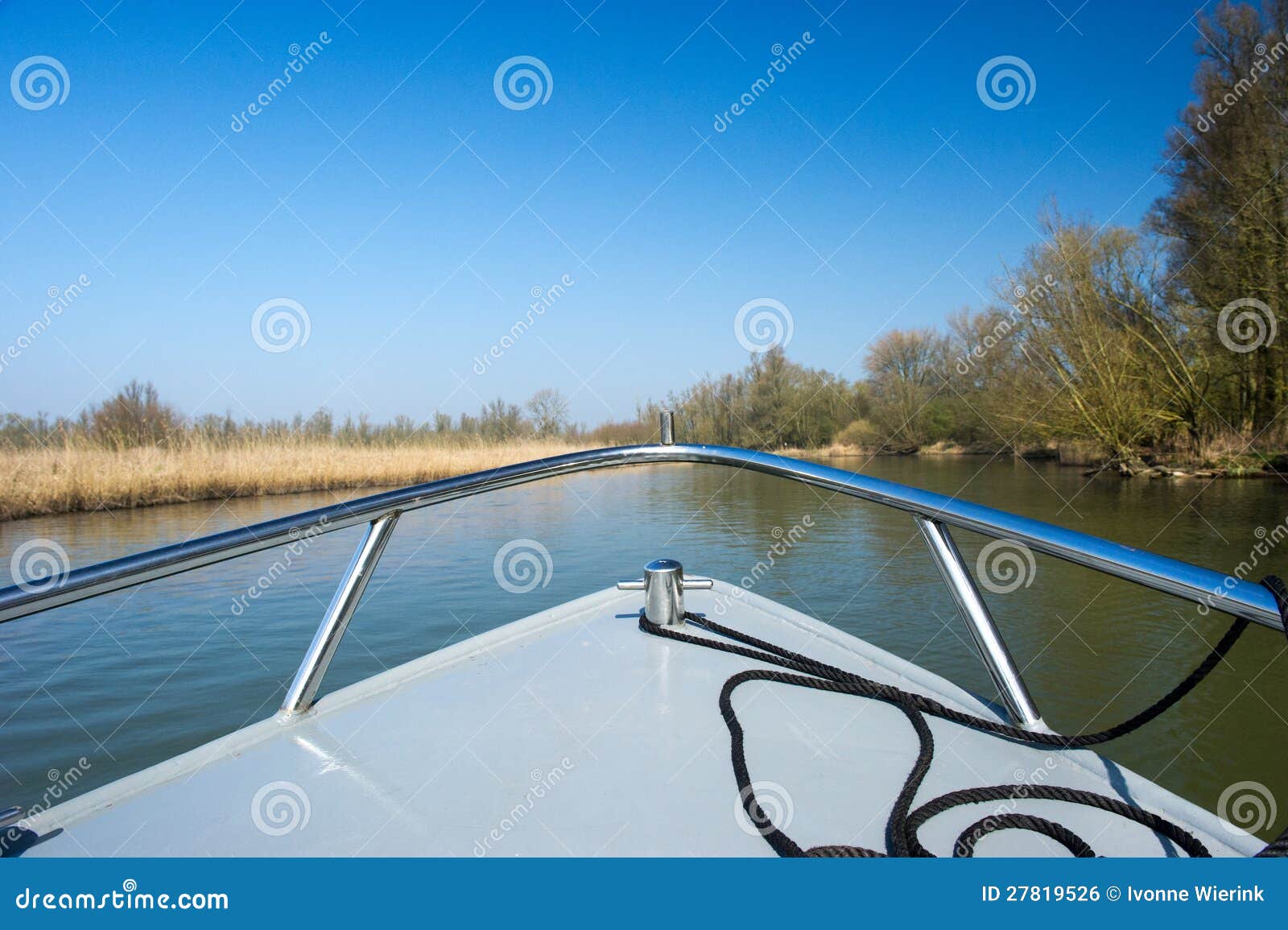 Boat in Dutch Biesbosch stock photo. Image of landscape - 27819526