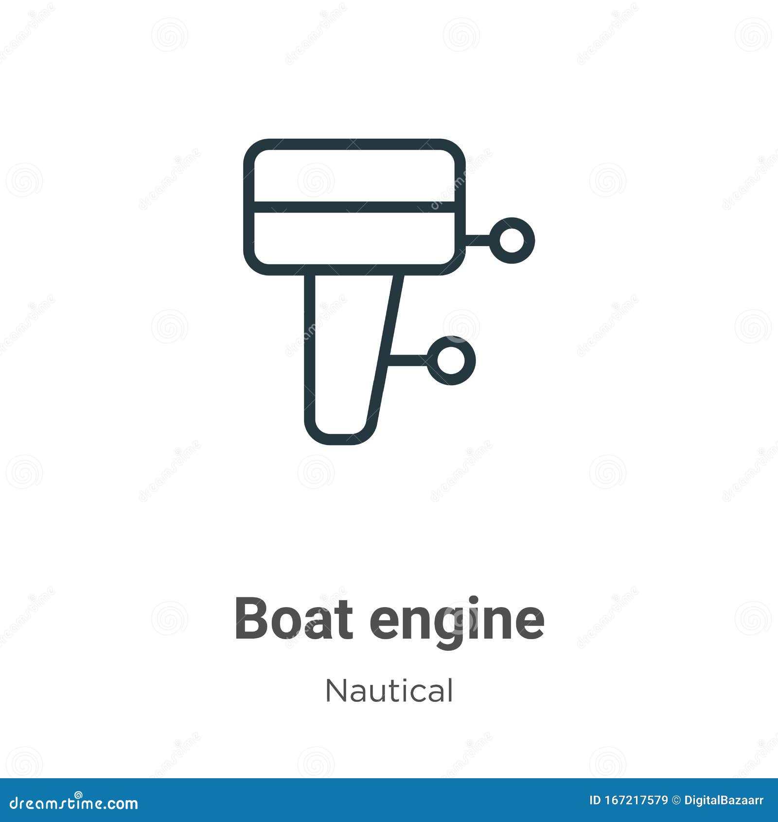 Boat Engine Outline Vector Icon. Thin Line Black Boat Engine Icon, Flat ...
