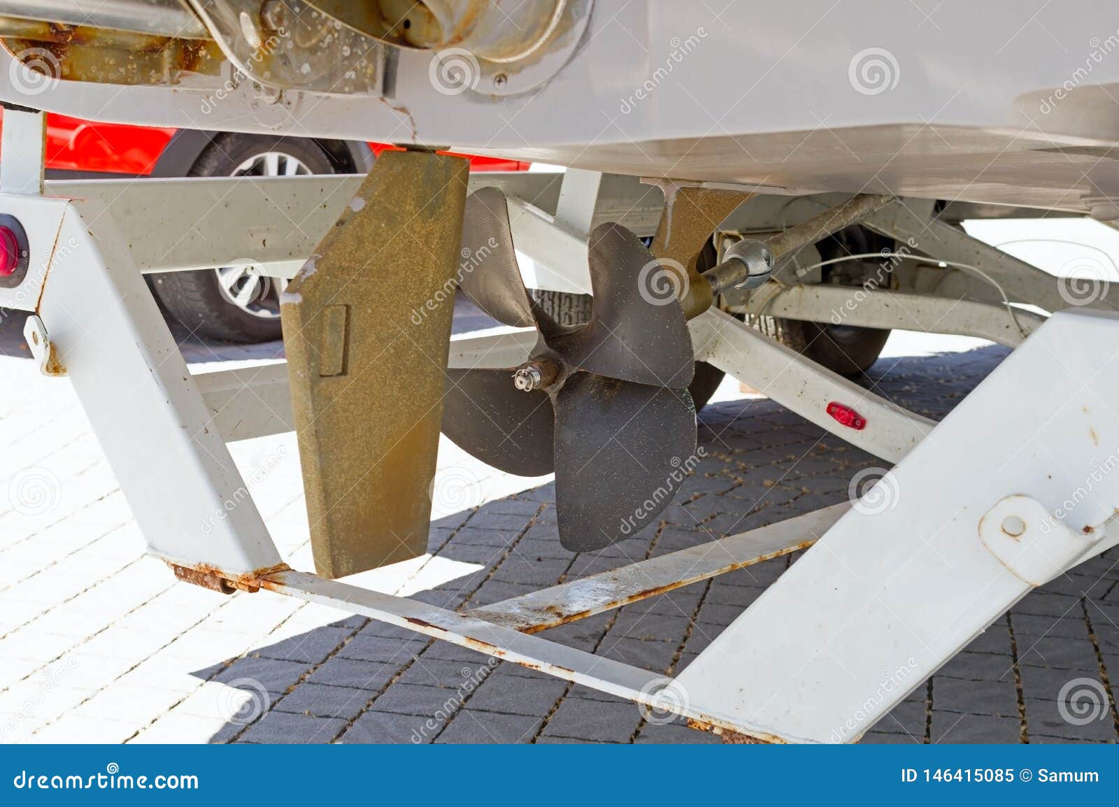 Boat engine propeller stock image. Image of nautical - 146415085