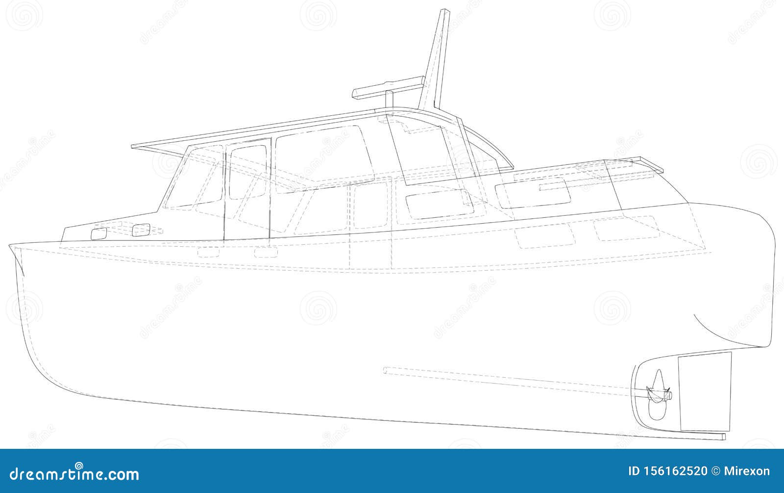 Boat. EPS10 Format. Wire-frame Vector Created of 3d Stock Vector ...
